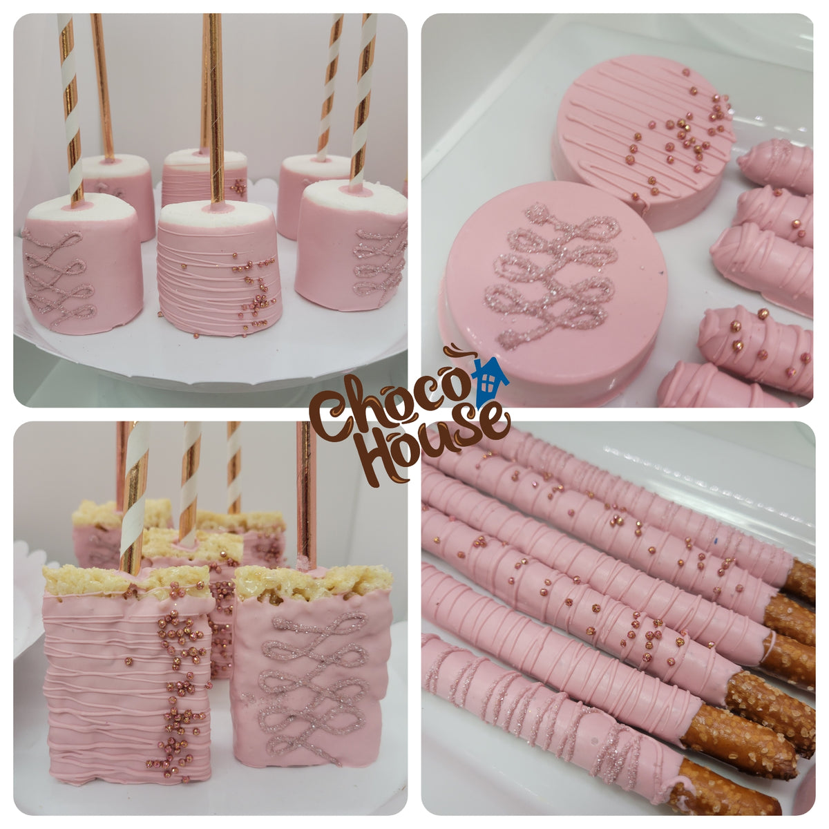 Rose Gold Party Favors. Sweet sixteen. Quinceanera. Rose gold candy ta ...